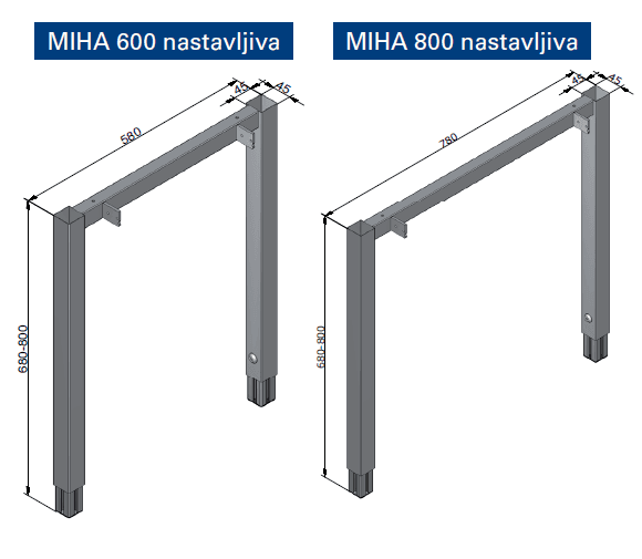 Pohištvena noga MIHA višinsko nastavljiva - KGŽ